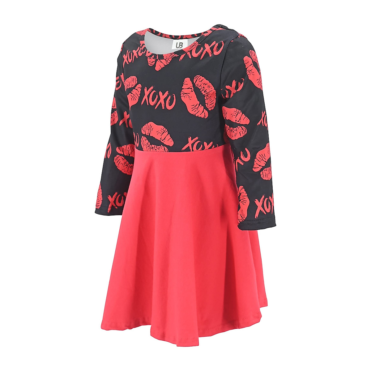 Unique Baby Girls Valentines Day Kisses Lips Tutu Dress (4Y, Red)