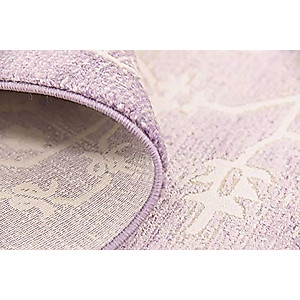 Unique Loom New Classical Collection Traditional Classic Intricate Design with Distressed Vintage Detail, Area Rug (9' 0 x 12' 0 Rectangular, Purple/ Ivory)