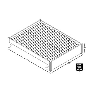Prepac Select Queen 4-Post Raised Platform Bed with Under Bed Storage Space, Modern Queen Storage Bed 83" D x 63" W x 16" H, White, WBSQ-1302-2K