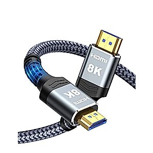 Highwings 8K@60 HDMI Fiber Optic Cable 2.1 150FT Long, Unidirectional Ultra 48Gbps High Speed Slim Flexible HDMI Braided Cord 4K@120Hz Dynamic HDR/HDCP 2.2 /3D Compatible for Monitor PS5 Roku