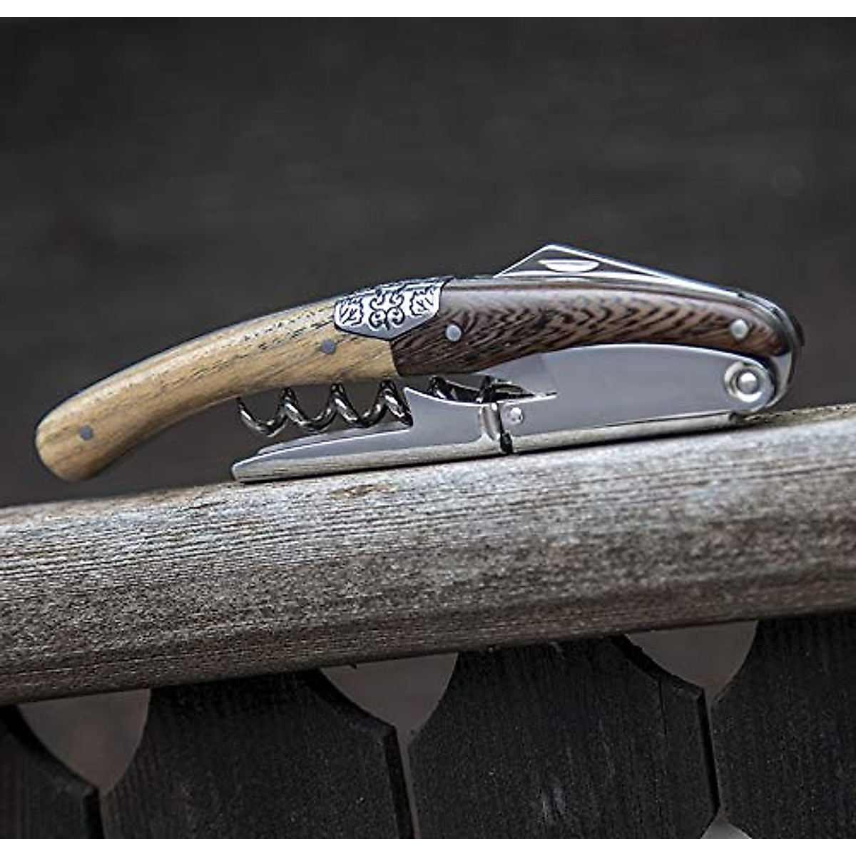 Legnoart Primitivo Grand Crue Sommelier Corkscrew with Solid Oak and Wenge Wood Handle in Premium Gift Box