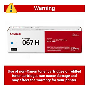 Canon 067 Cyan Toner Cartridge, High Capacity, Compatible to MF656Cdw, MF654Cdw, MF653Cdw, LBP633Cdw and LBP632Cdw Printers