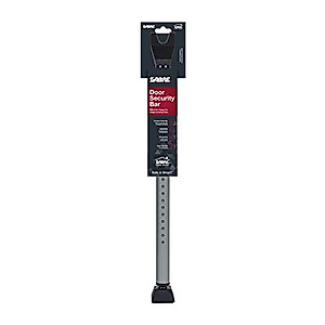SABRE Adjustable 2-in-1 Door Security Bar, Door Stop Bar Secures Onto Door Knob, Strong Scratch-Proof Grip, Steady Against Floor, Removable Door Knob Top For Sliding Door Use, Portable & Easy to Use