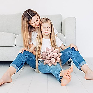 WICVIK Succulents Cactus Pillow, Succulent Plush Pillow, Cute Plant Throw Pillow, Novelty Green Flower Pillow for Garden or Green Lovers, Home Bedroom Room Decor 25cm