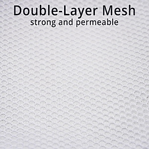 2Pcs Large Shoes Laundry Bags for Washing Machine, Fits Sneaker up to Size 14, Double Layer Mesh 16x14x3 inch Wash Bag with Built-in Divider