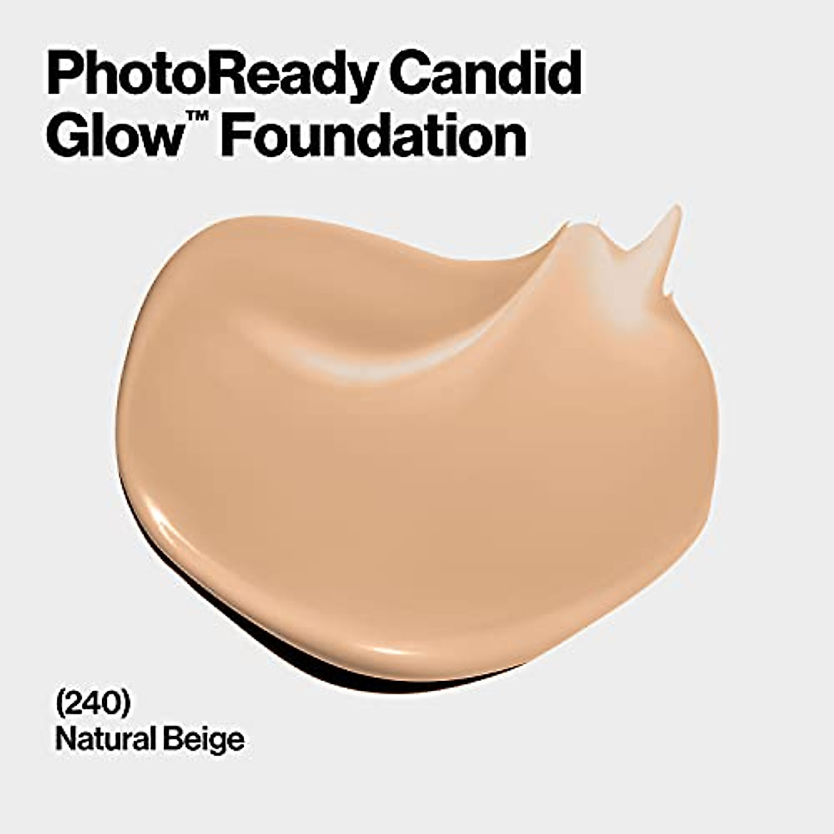 Revlon Liquid Foundation, Photo Ready Candid Glow Face Makeup for Sensitive and Dry Skin, Longwear Sheer-Medium Coverage with Natural Glow Finish, 240 Natural Beige, 0.75 Oz