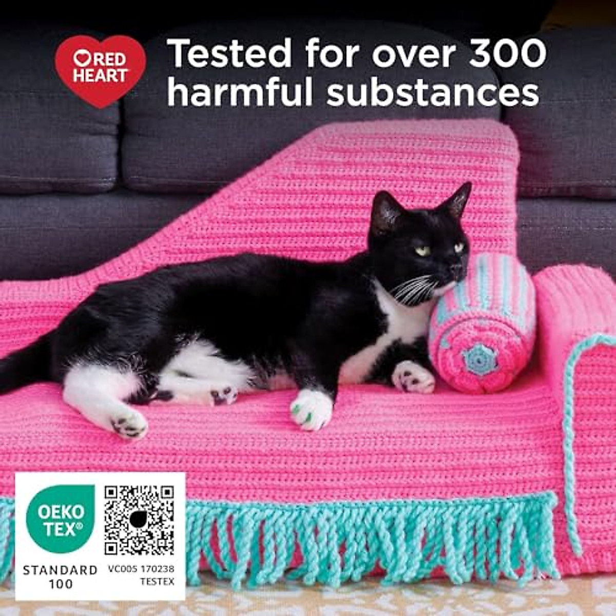 Red Heart Super Saver Amethyst Yarn - 3 Pack of 198g/7oz - Acrylic - 4 Medium (Worsted) - 364 Yards - Knitting/Crochet