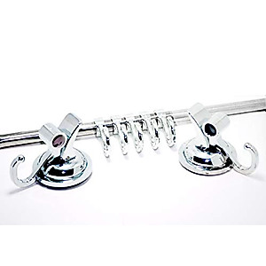 iRomic Suction Cup Hook Rack Bar Rail Hanger Shower Utensil Hook Hooks Organizer for Kitchen Utensils and Bathroom Accessories Towel,Wreath, Loofah,Bathrobe.