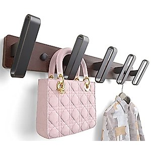Coat Hooks Wall Mounted, Wood Wall Hooks Rack for Hanging Coat Hat Backpack, Farmhouse Heavy Duty Coat Rack Hangers for Jacket Towel Bag