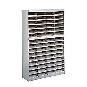 Safco Products 9231GRR E-Z Stor Literature Organizer, 60 Letter Size Compartments, Gray