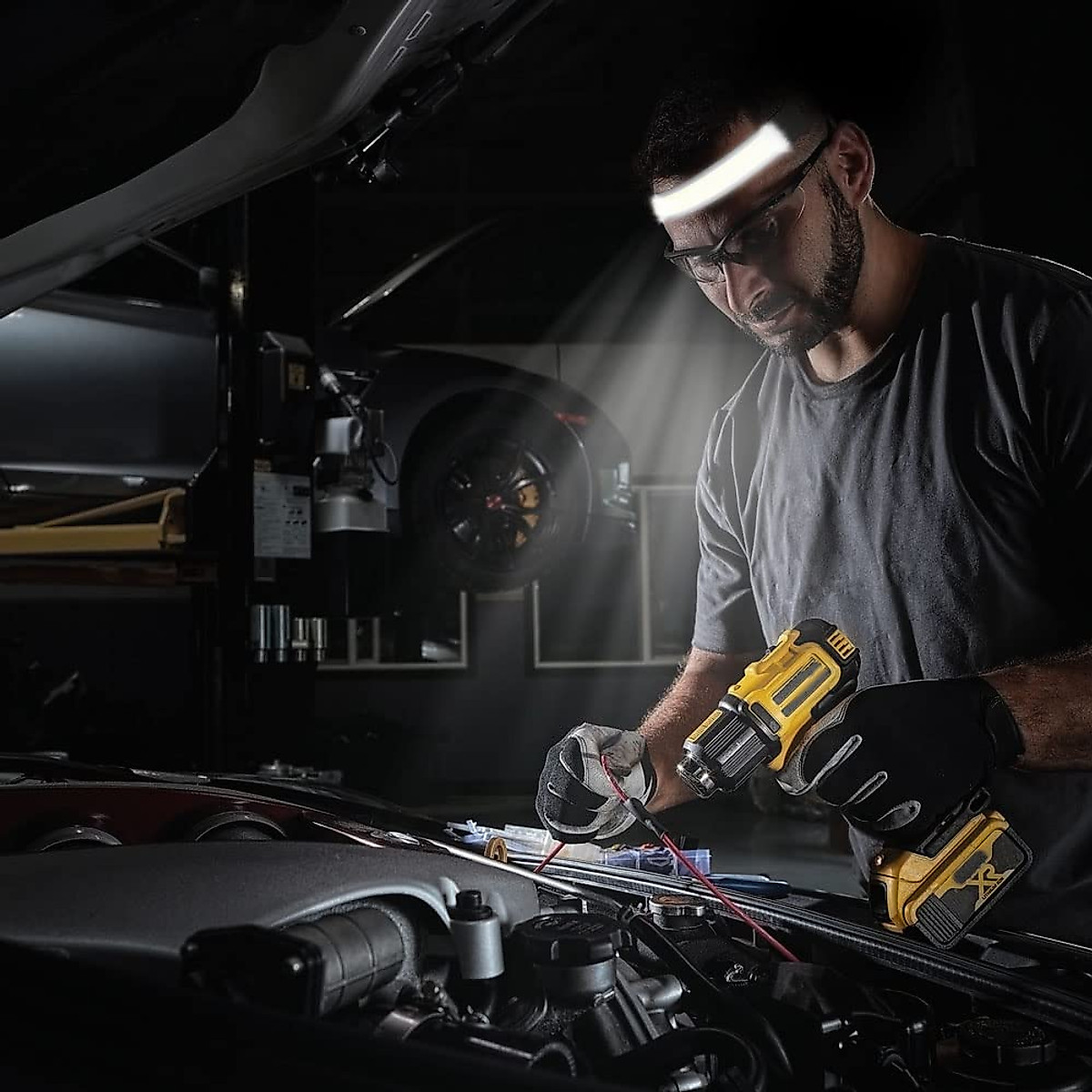 NESDCC Headlamp Rechargeable, 2-Pack Head Lamp Flashlight Head Light Hard Hat Light Headlamps for Adults Wide Beam Led Headlamp with Red Light Super Bright Waterproof Headlamps for Camping Hiking