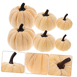 HOMSFOU 6pcs Pumpkin Pumpkin Prop Cloth Artificial Supplies Model Wrapped Venue Setting Props Decorations Halloween Decorations Halloween Pumpkin Ornament