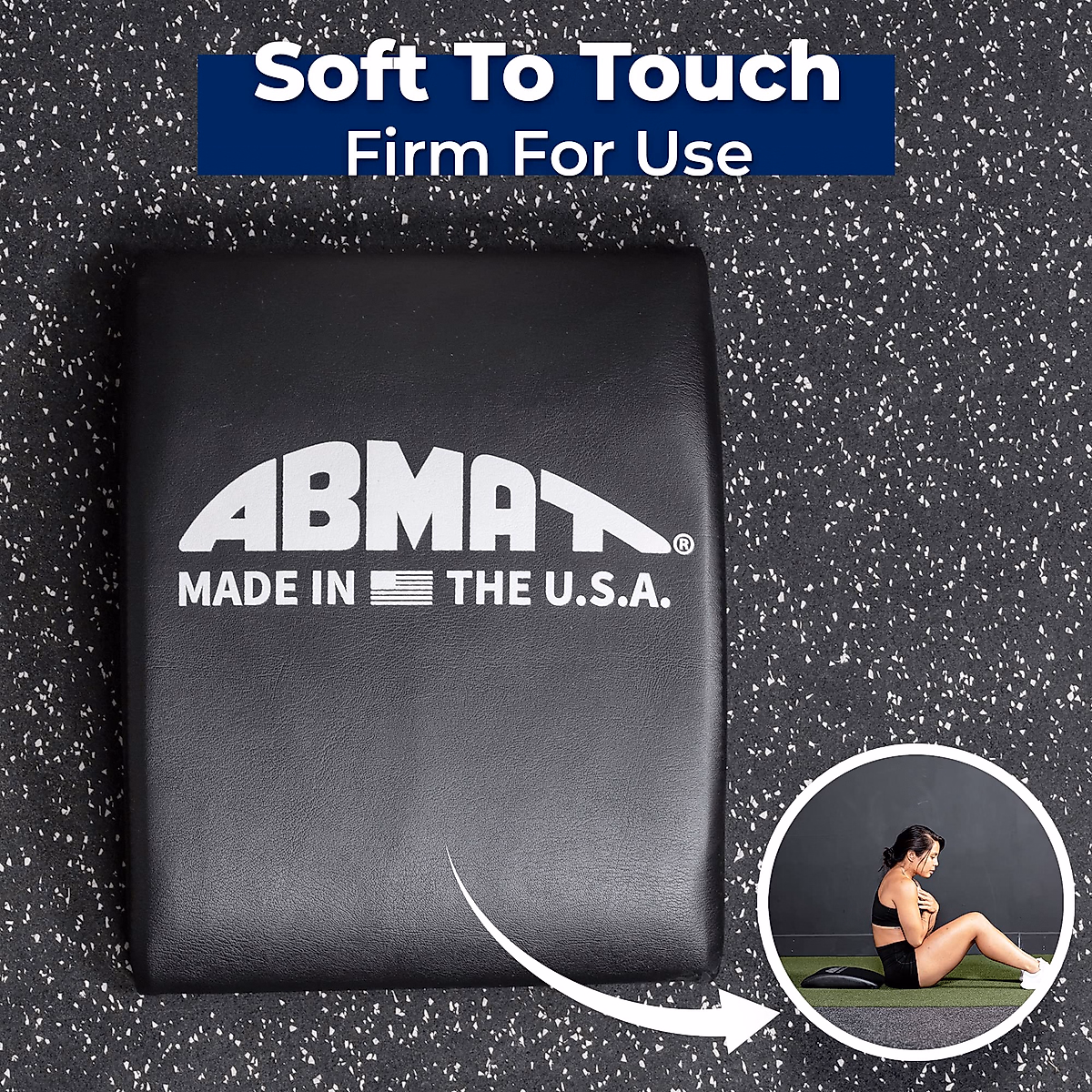 ABMAT Sit Up Mat- The Original Abdominal and Core Trainer Mat for Full Range of Motion Sit ups, Crunches and Ab Workouts Black Vinyl