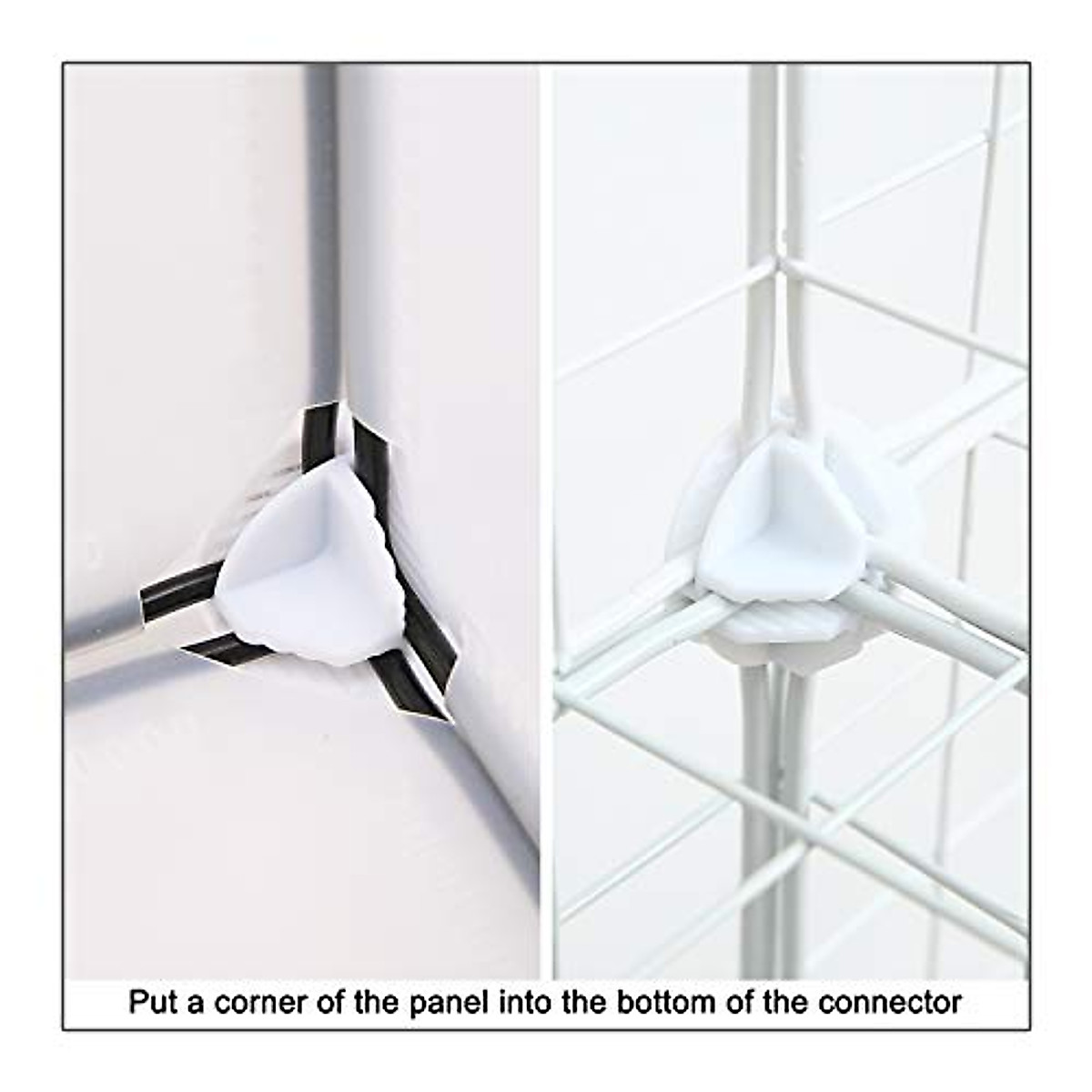 C&AHOME 24pcs Wire Cube Plastic Connectors for Cube Storage Modular Closet Organizer and Metal Grid Shelving Unit White