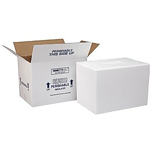 Polar Tech 227C Thermo Chill Insulated Carton with Foam Shipper, Medium, 15.5" Length x 13.75" Width x 10.5" Depth, 2 Count (Pack of 1)