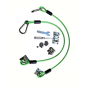 PIYAU Stainless Steel Rope+ PVC Trash Can Lid Locks (2), Garbage Trash Can Locks for Bear Animals Proof, Prevent Being Blown Over by The Wind