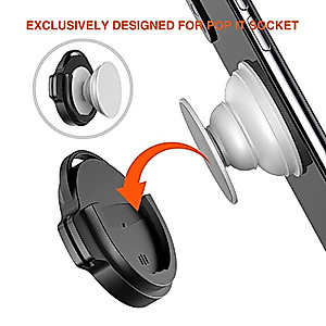 FadyDail 2 Pack Socket Phone Mount for Car Holder Silicone Grip with Phone Line Clip for Collapsible Socket User Used on Dashboard, Home, Office, Kitchen, Wall Compatible with iPhone Samsung (Black)