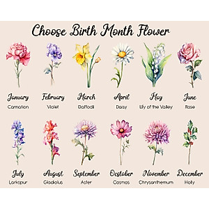 Personalized Grandma's Garden Blanket, Grandma Blanket with Kids Name, Mom Grandma's Garden Birth Month Flower Bouquet, Best Gift for Mother, Birth Flower, Gifts for Mothers Day Birthday 3