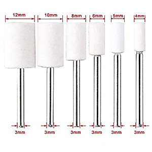 Polishing Buffing Wheels Set,Wool Felt Mounted Mandrel Grinding Bits Grinder Head Polish Watch Jewelry Rotary Tool Accessories Attachment - for Dremel 1/8 Inch Shank （38Pieces ）
