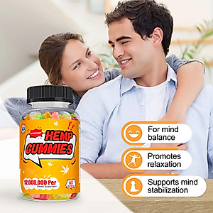 FUJI ORCHARD 12000mg Hemp Gummies High Potency - Hemp Gummies for Deep Bedtimes & Relaxation - Natural Hemp Oil Gummy for Adults - Made in USA - Gluten Free & Vegan - 60 Count