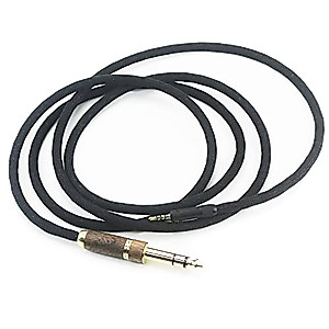 NewFantasia Replacement Audio Upgrade Cable 6N OCC Copper Single Crystal Silver Plated Cord Compatible with Sennheiser HD598 HD598SE HD560s HD598Cs HD598SR Headphone Walnut Wood Shell & 6.35mm Adapter