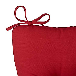 Klear Vu Solarium Cushion, Indoor and Outdoor Rocking Chair Pad for Patio, Living or Nursery Room, 2 Piece Set, Seat 19"x19" and Seatback 21"x18", 01 Red