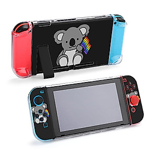 Gay Pride Koala Printed Protective Case Cover Compatible with Switch Game Console Controller with Holder Stand