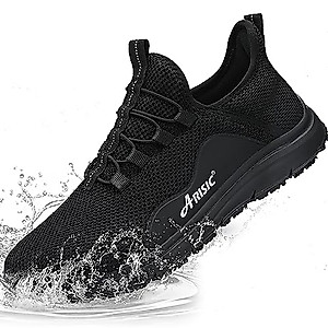 OXOMOCA Non Slip Shoes for Men Kitchen Chef Slip Resistant Shoes Lightweight Comfortable Food Service Shoes Restaurant Slip Resistant Work Shoes Footwear Black