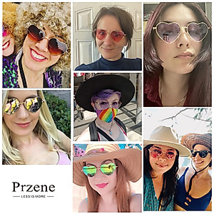 Przene Green Heart Sunglasses For Women Metal Frame Fashion Lovely Sunglasses 100% UV Protection. (Standard, Green)
