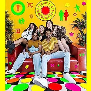 60Pcs Party Decorations Circle Dots Garland Party Streamers Decorations UV Black Light Reactive Glow in The Dark Paper Garland Fluorescent Party Hanging Decorations