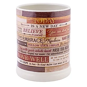 Elanze Designs Today Aspire Change The World Wood Look Stoneware Electric Jar Candle Warmer