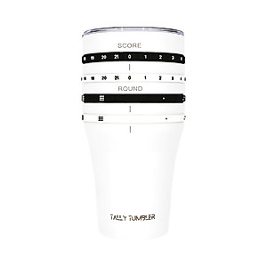 Tally Tumbler Yard Game, Stainless Steel Cup, 30 oz Leak Proof Lid, Double Wall Insulation, Yard Game Tumbler with Score Keeping Counter used to Track Game Scores & Rounds Won, for Two Teams
