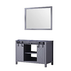 Lexora Home Marsyas 48" Single Vanity with Mirror in Dark Gray