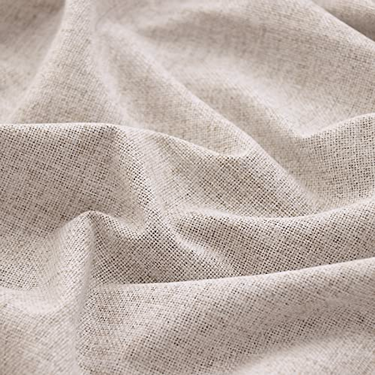 YoungsTex Linen 100% Blackout Curtains for Bedroom 63 Inches Length 2 Panels, Thermal Insulated Linen Textured Full Room Darkening Curtains for Living Room Back Tab and Rod Pocket, 52 X 63 Inch, Beige