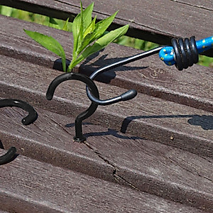 25 Pack Cup Hook Ceiling Hooks, 2.9 Inches, FineGood Vinyl Coated Screw-in Hanger for Indoor and Outdoor Use - Black