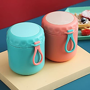 Syuanmuer 2PCS Insulated Food Soup Jar, Leak Proof Stainless Steel Soup Thermos Lunch Box with Spoon, 430ML Portable Thermos for School Work Picnic.