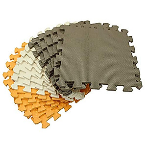 MQIAOHAM® 18 Pieces Puzzle Play Mats, Soft Baby Play Mat, Kids Interlocking Foam Floor Tiles, Toddlers Carpet Playmats G301018-102106110