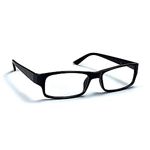 Boost Eyewear 6 Pack Reading Glasses, Traditional Black Frames, for Men and Women, with Comfort Spring Loaded Hinges, Black, 6 Pairs (+2.00)