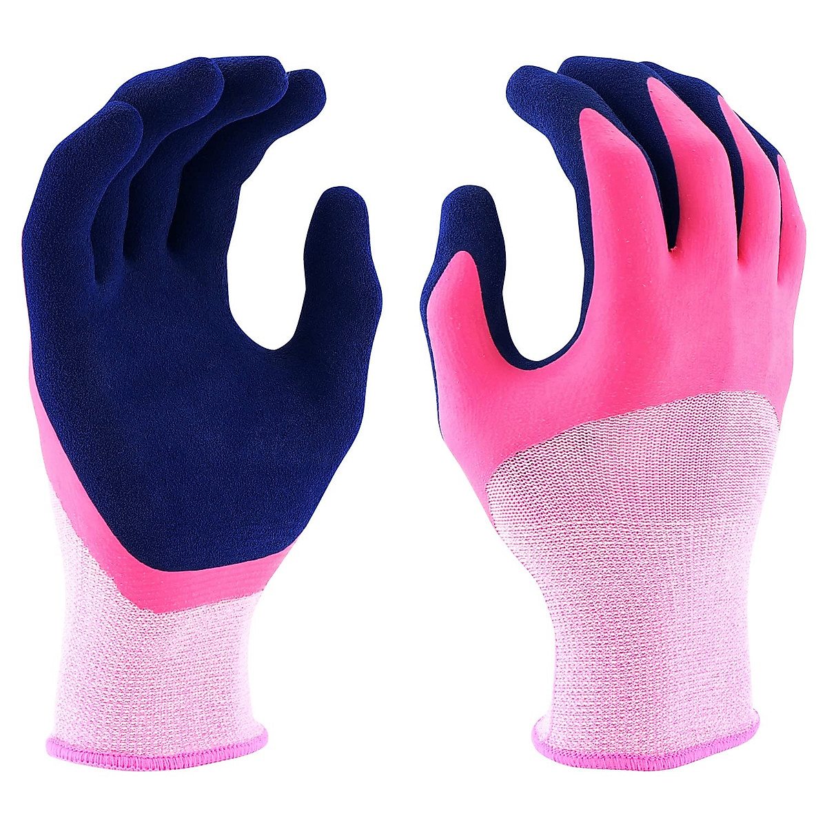 Miracle Gro Women's Double Dipped Sandy Foam Latex Gardening Work Gloves, Water Resistant, Excellent Grip, Durable, Pink/Purple, Medium, (MG30605/WML)