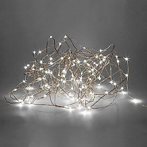 XUNATA Solar String Lights, 66Ft 200 LED 8 Modes Copper Wire Indoor Outdoor Starry String Lights, Waterproof Solar Decoration Lights for Gardens, Homes, Parties (White)