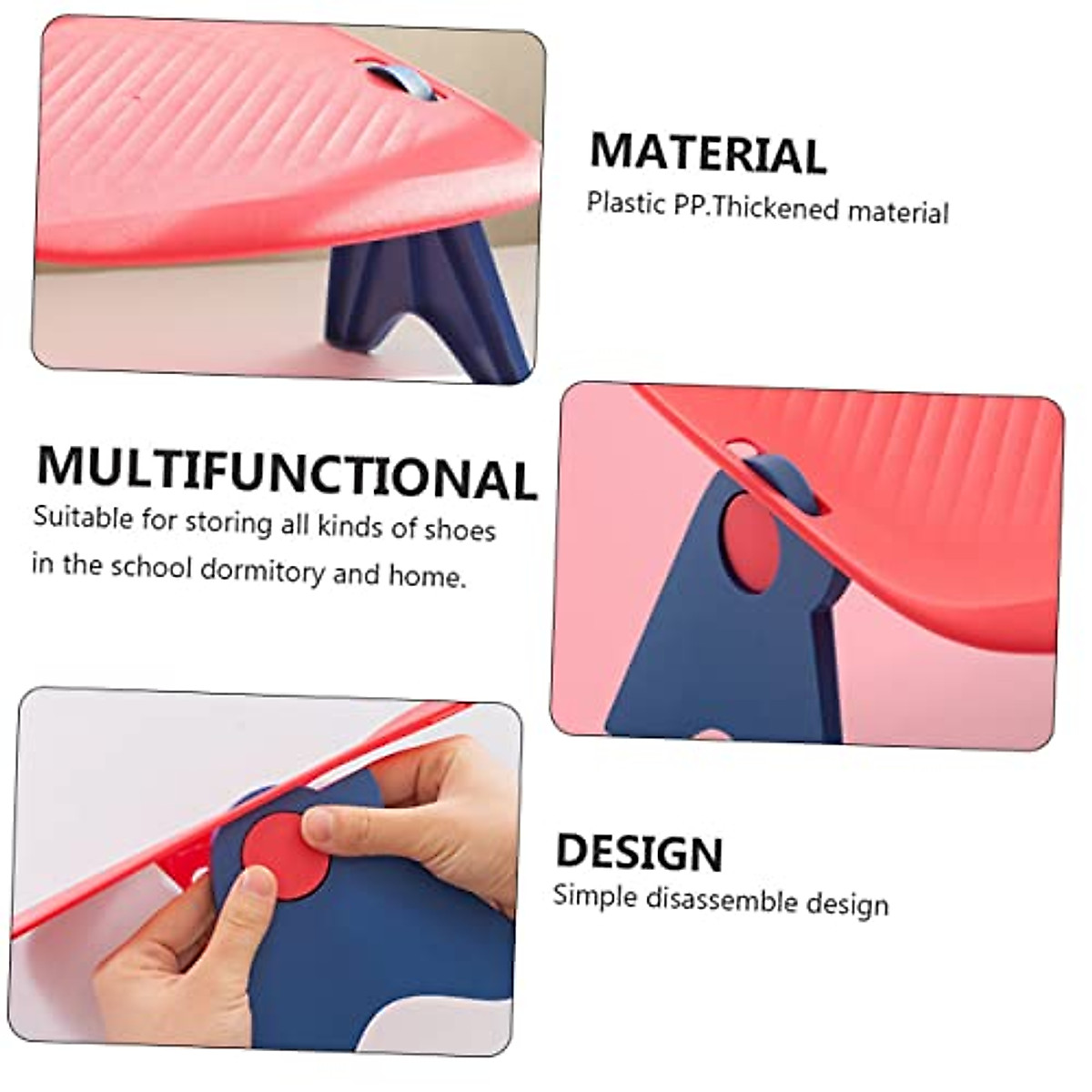 STOBAZA Shoe Shelf 1 PC Plastic Shelf Novel Blue Simple Slots for Stand Organization Saver Clo Double-Layer Cabinet Household Red Shoes Detachable Home No Organizer Adjustable Require Shoe Cabinet