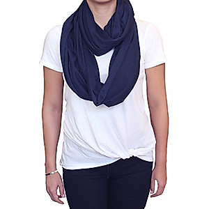 2pk LK Baby Infinity Nursing Scarf Breastfeeding Cover Ultra Soft (Grey/Navy)