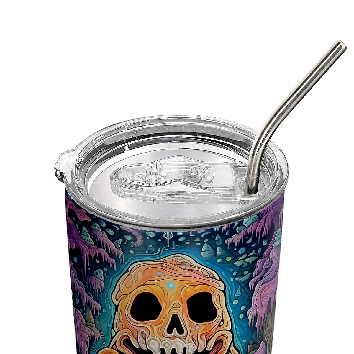 ORCAE 20oz Halloween Pumpkin Ghost Tumbler, Boo Boo Ghost, Trick or Treat, Halloween Gifts, Coffee Thermos, Stainless Steel Double Wall Vacuum Insulated Coffee Mug, Travel Cup with Lid - A