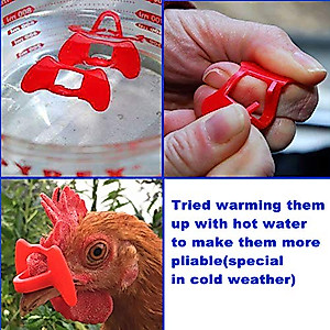 Weilan Pinless Peepers with Pliers for Chickens Blinders Pheasant Poultry Spectacles Anti-Pecking Plier Tool(Red)