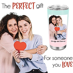 YESCUSTOM Personalized Tumbler with Photo Text, Gradient Pictures Stainless Steel Insulated Tumblers Coffee Travel Mug, Custom Gifts for Anniversary Surprise Birthday for Dad, Mom, Friend-20 Oz