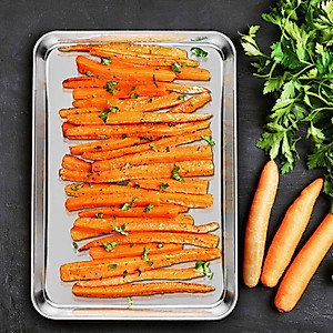 TeamFar Baking Tray and Rack Set, Stainless Steel Baking Pan Cookie Sheet with Cooling Rack, 12.5 x 10 x 1 inch, Non Toxic & Healthy, Easy Clean & Dishwasher Safe