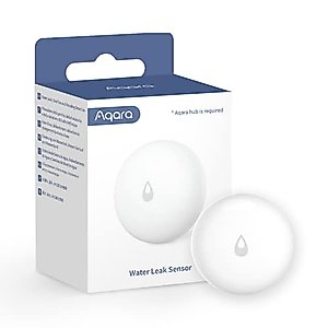 Aqara Water Leak Sensor, Requires AQARA HUB, Wireless Water Leak Detector, Wireless Mini Flood Detector for Alarm System and Smart Home Automation, for Kitchen Bathroom Basement, Works with IFTTT