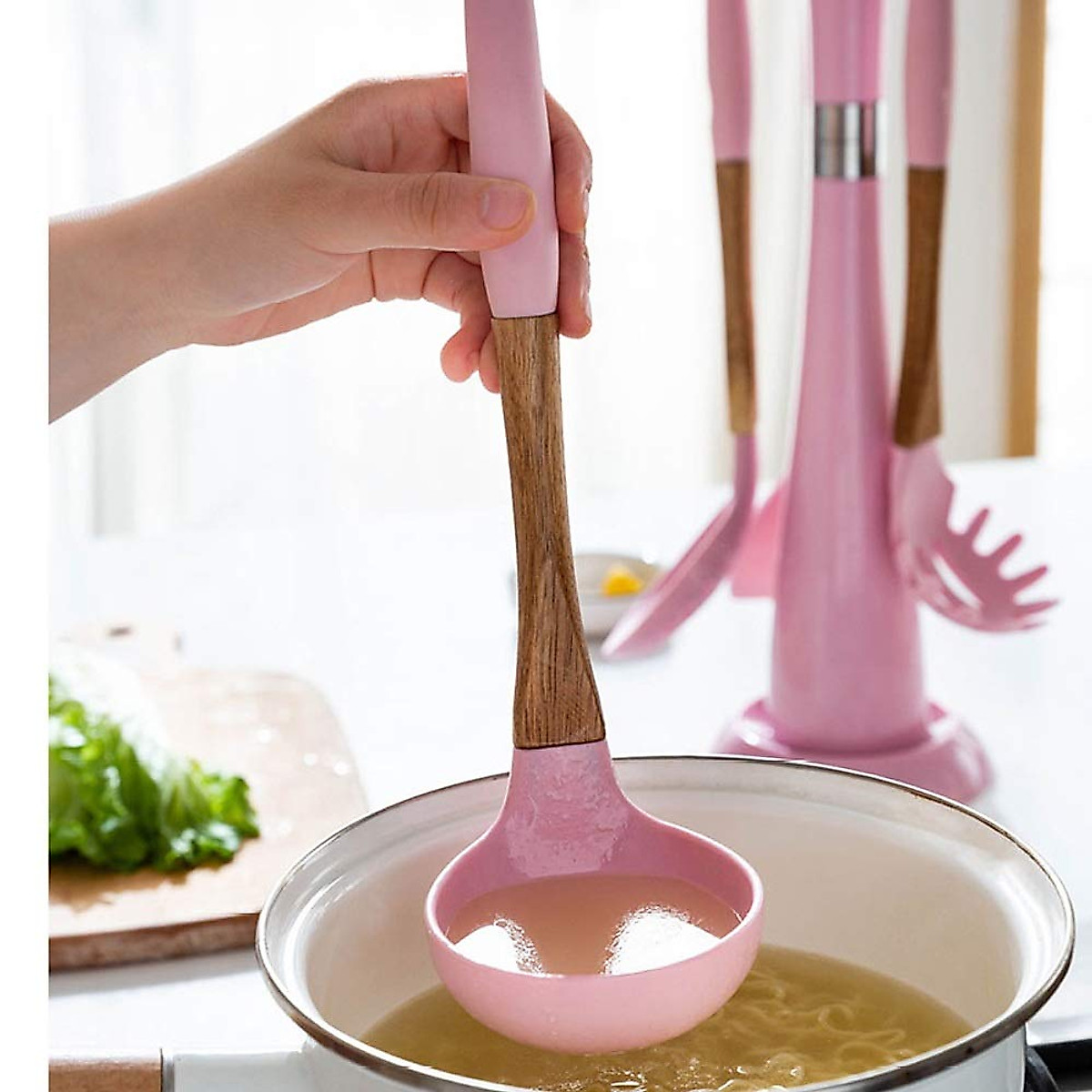 Classic 1/6 PCS Cooking Tools Set Premium Silicone Kitchen Cooking Utensils Set with Storage Box Tongs Spatula Soup Spoon