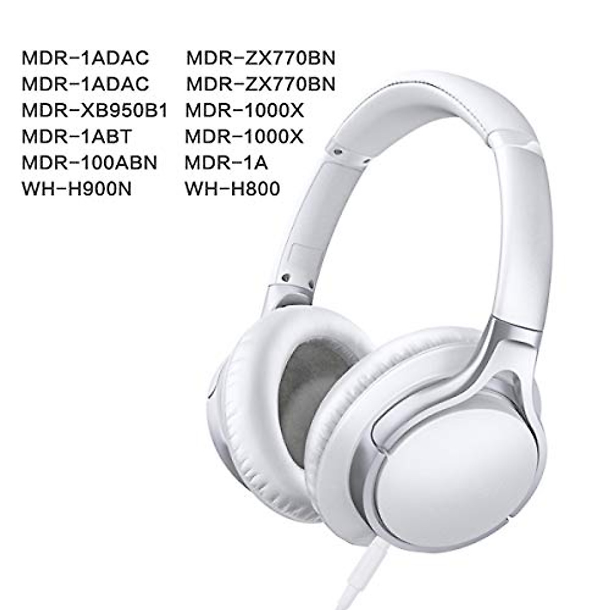 Sqrmekoko Audio Cord Compatible with Sony WH-1000XM5 WH-1000XM4 WH-1000XM3 WH-1000XM2 MDR-1000X MDR-100AAP WH-XB910N WH-XB700 WH-H910N WH-H900N WH-H810 Noise Cancelling Wireless Headsets (White)