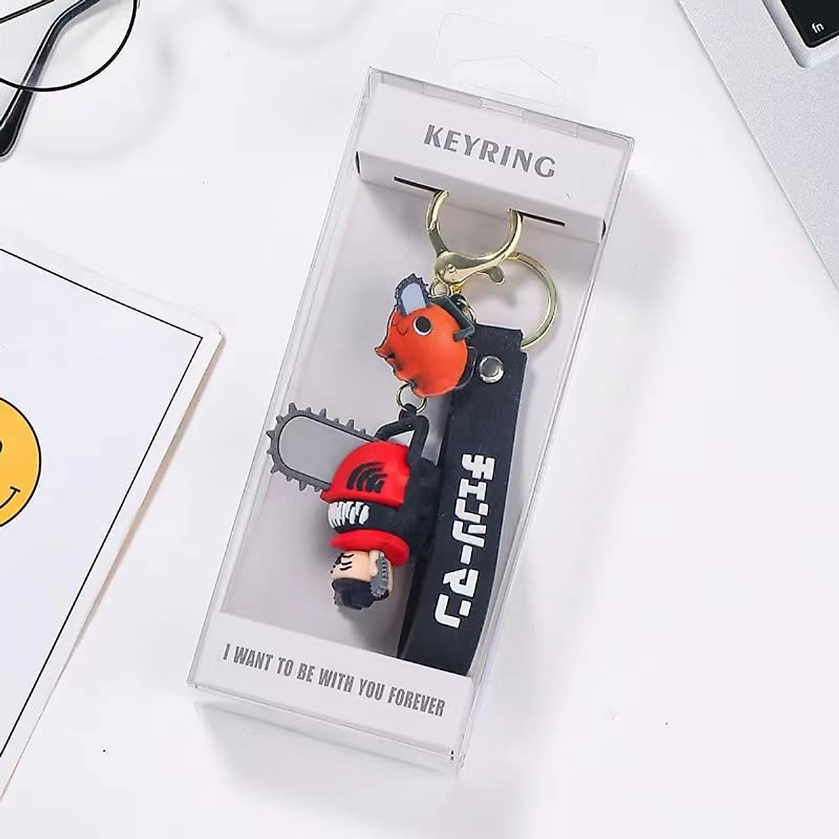 Wellcalmly Anime Chain-saw Men Pochita Keychains Chainsaw Pochita Cosplay Metal Keychains Accessory Gifts For Women Men (black)